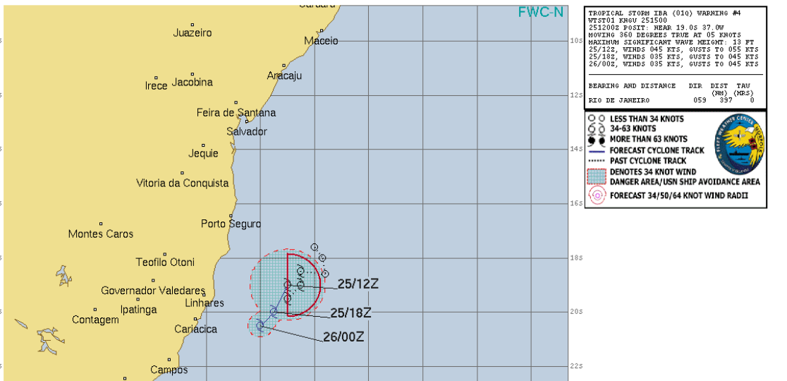 Tropical Storm Iba - Unusual S.Atlantic cyclone off coast of Brazil ...